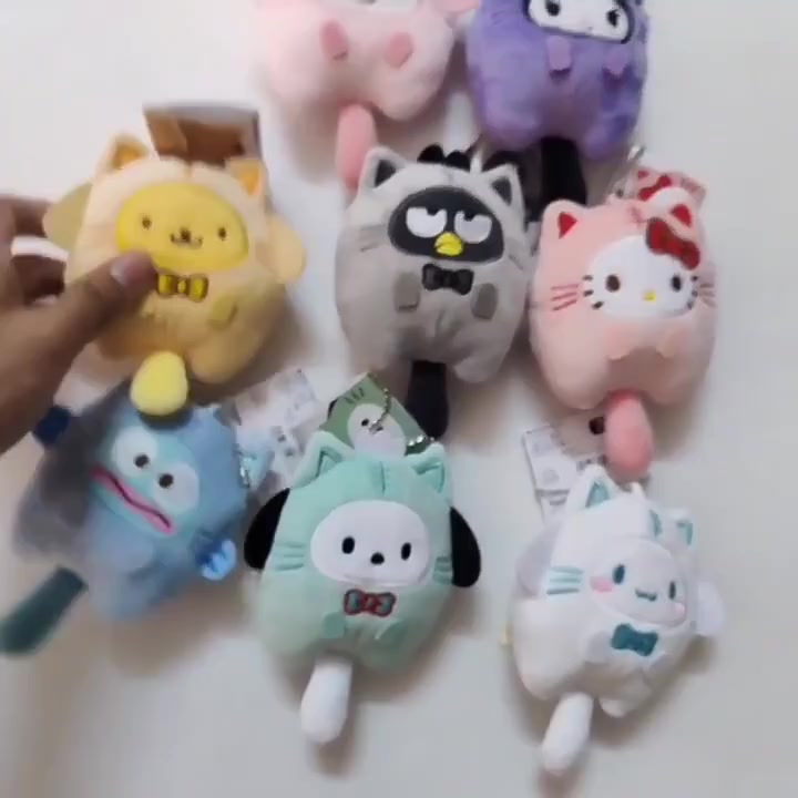 XJ- Cute Kawaii Plushie Key Ring Sanrio Kuromi Melody Cinnamoroll Plush ...