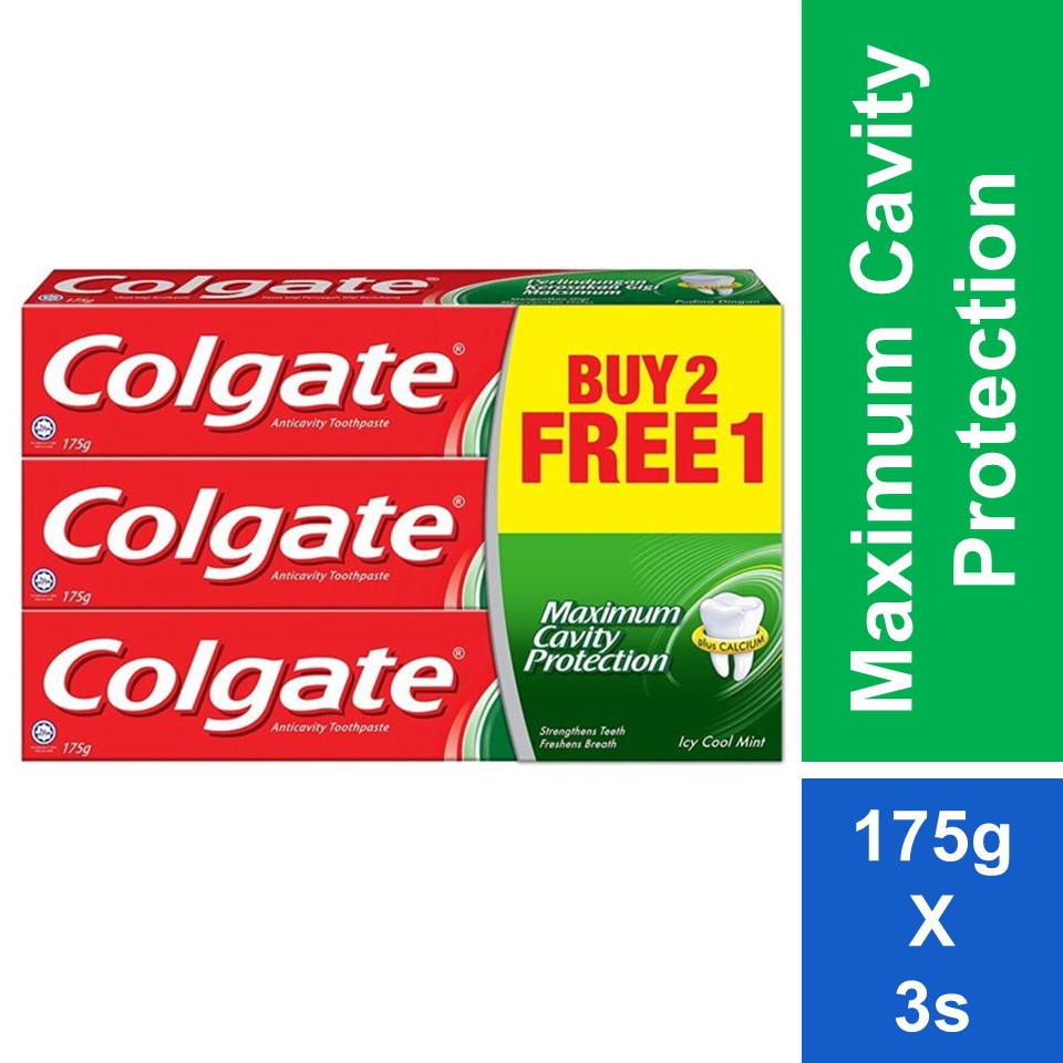 Colgate Maximum Cavity Protection Toothpaste Icy Cool Mint (175g x 3's ...