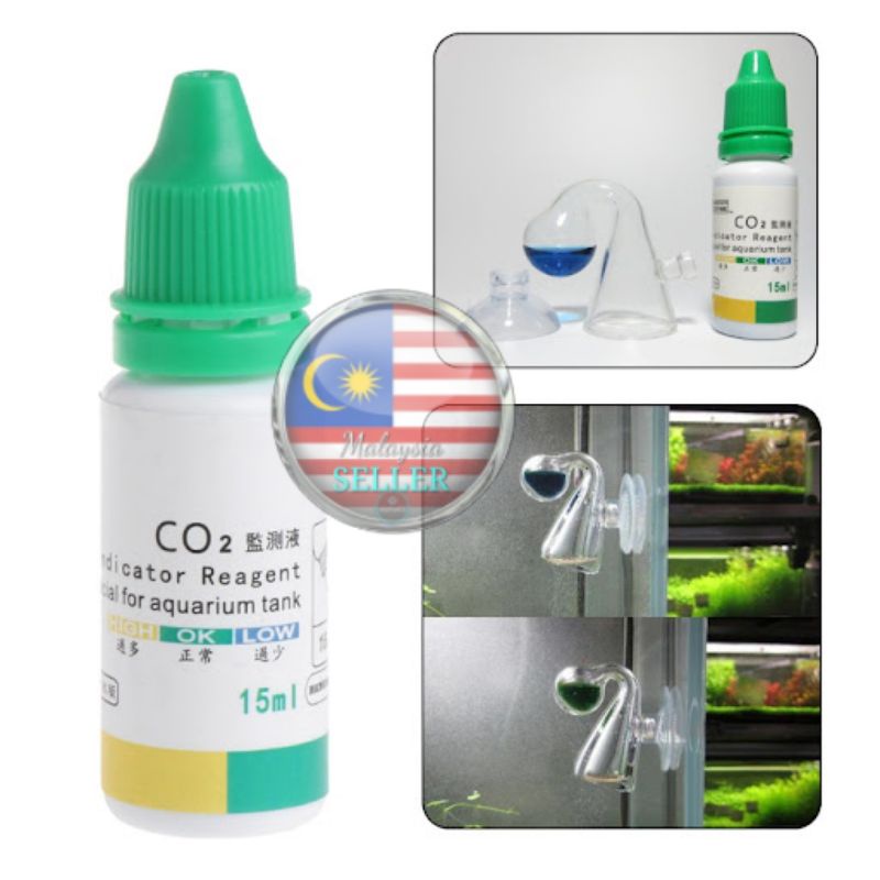 🇲🇾 Aquarium CO2 Carbon Dioxide Drop Checker Indicator - CO2 level check ...