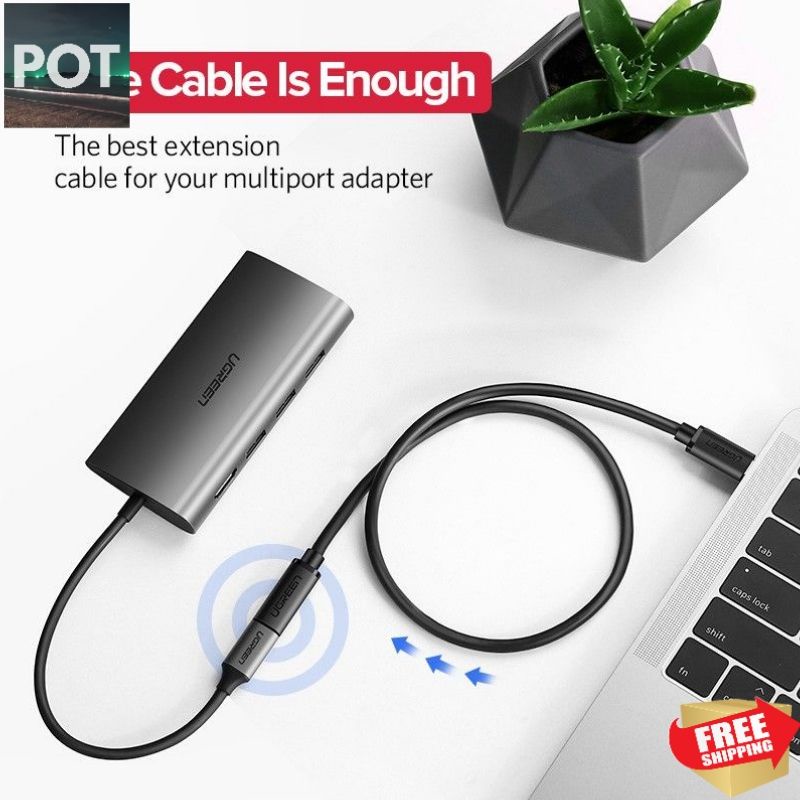 Wire Berkualiti Tahan Lama Harga Murah UGREEN 0.5 Meter USB Type-C Male ...