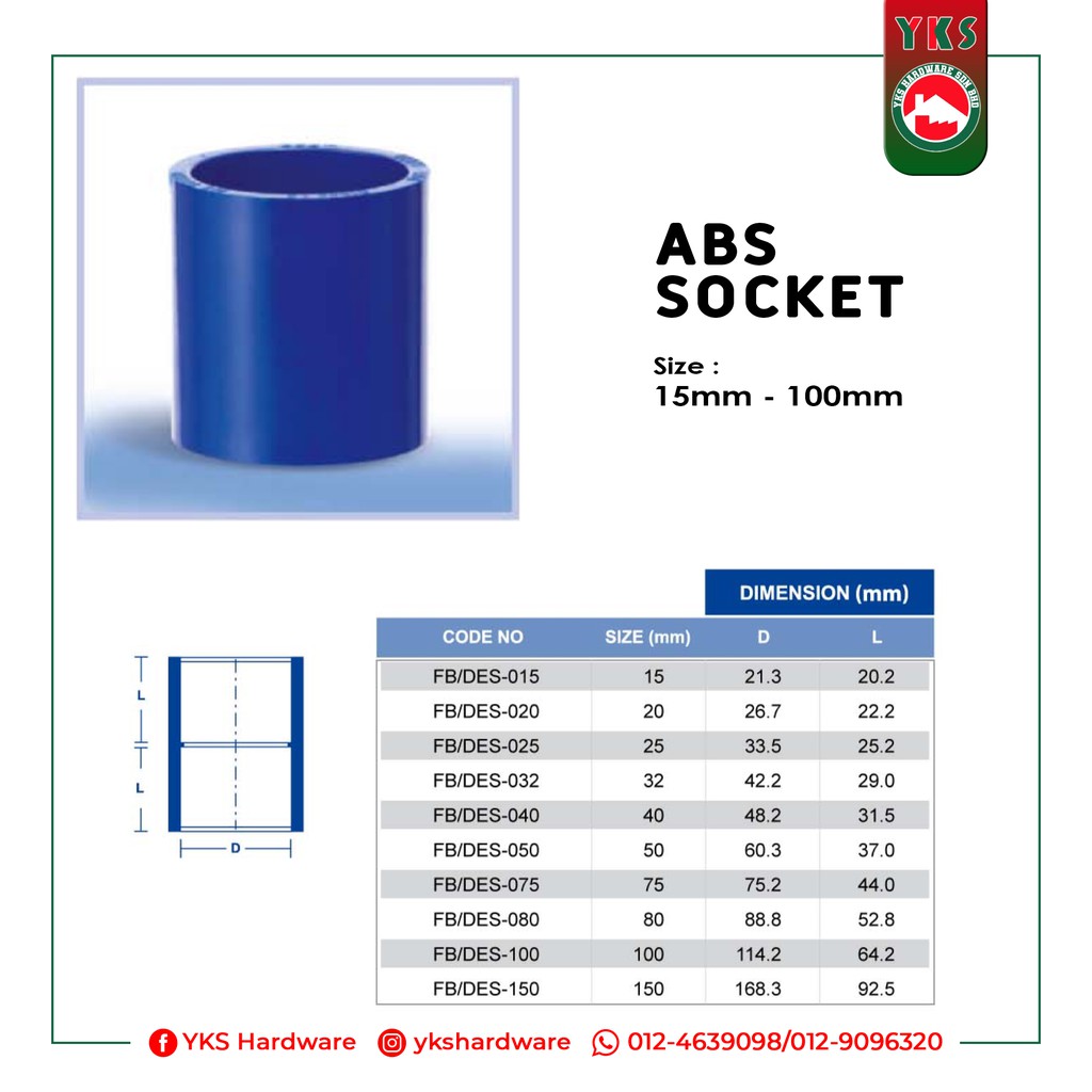 ABS SOCKET - Pipe & Fittings System | Shopee Malaysia