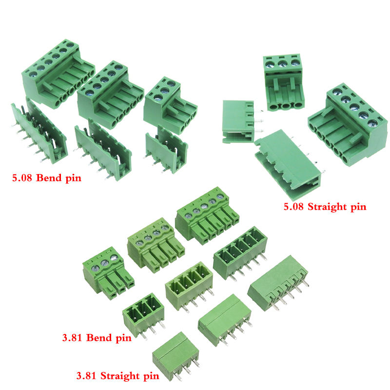 10PCS 15EDGK3.81 KF2EDGK KF- 2P 3P 4P 5P 6P 7P 8P 9P 10P 11P 12P Right Angle Plug-in Terminal ...