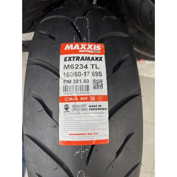 Maxxis Extramaxx 160/60-17 Tahun 2026 | Shopee Malaysia