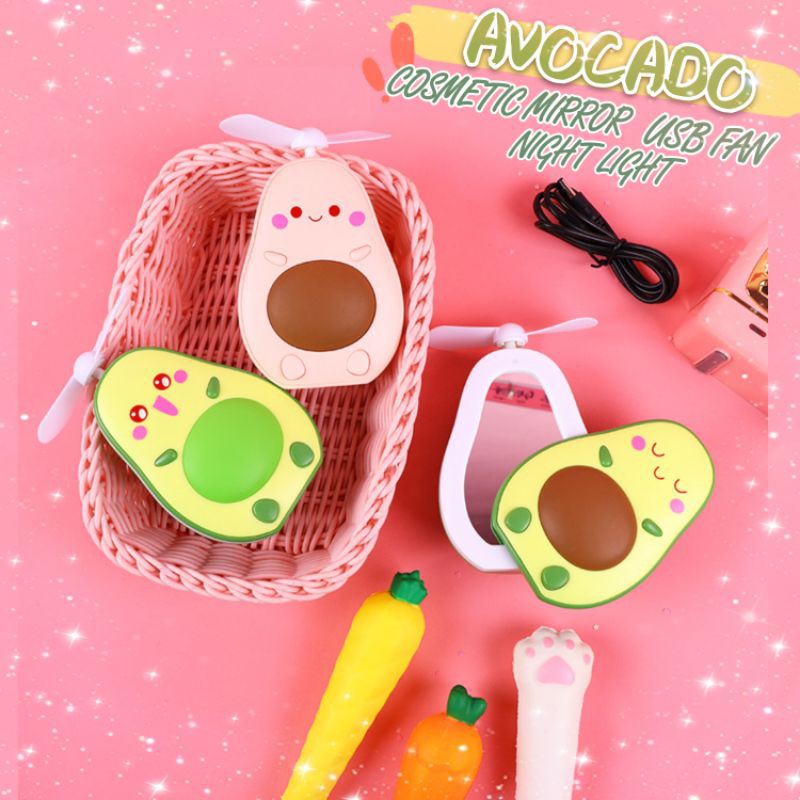 News Cute Avocado And Cute Peach Beauty Mirror Fan Men and Women Selfie ...