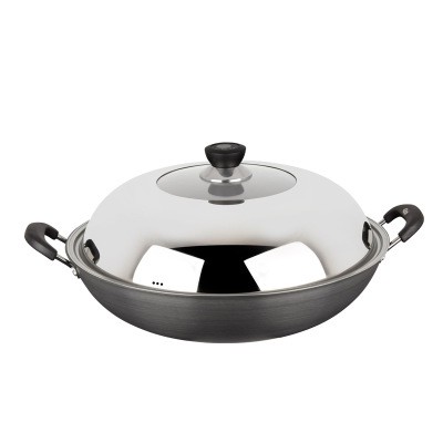 Alloy Titanium Wok With Stainless Steel Lid《Compound bottom》(36cm, 40cm ...