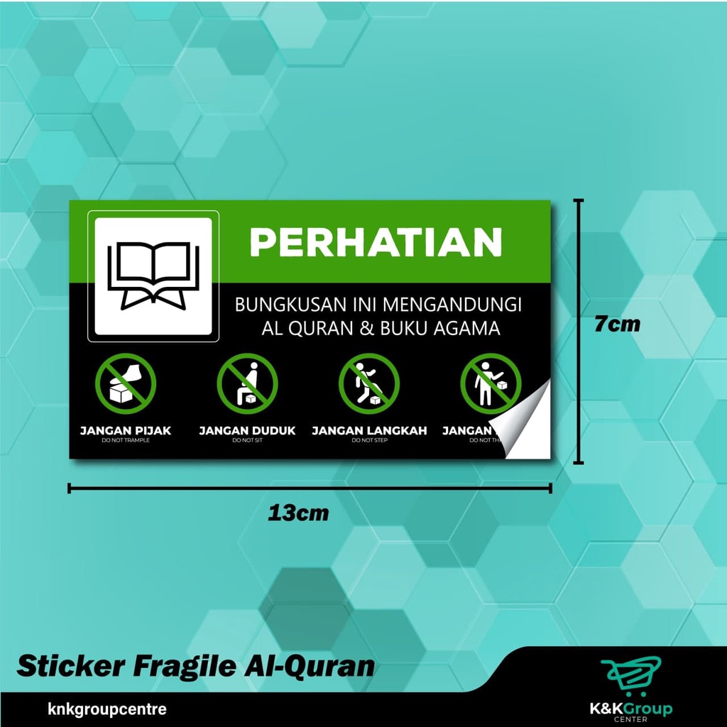 Sticker Fragile Alquran Sticker post al-quran amaran sticker | Shopee ...