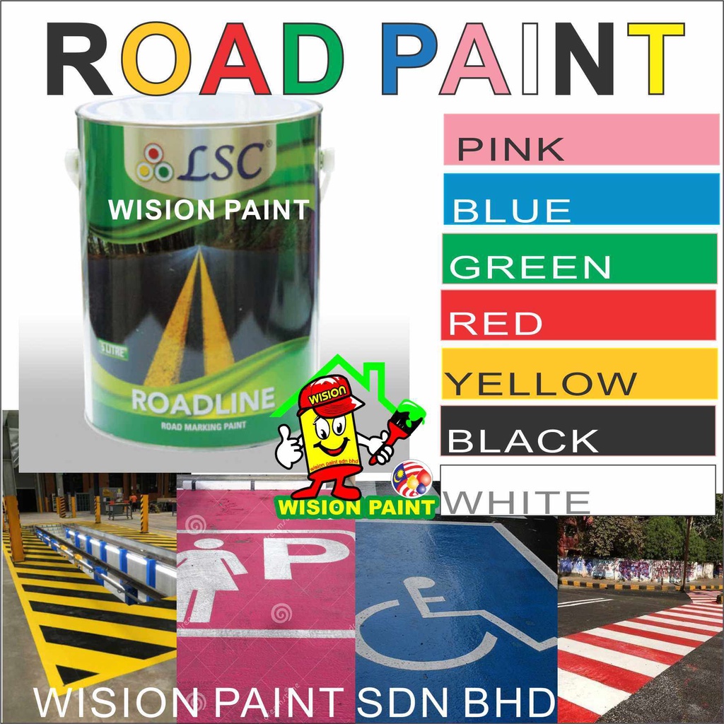 LSC ROAD LINE PAINT (5 Liter) LSC/ Road Line Cat Jalan Raya / Yellow ...