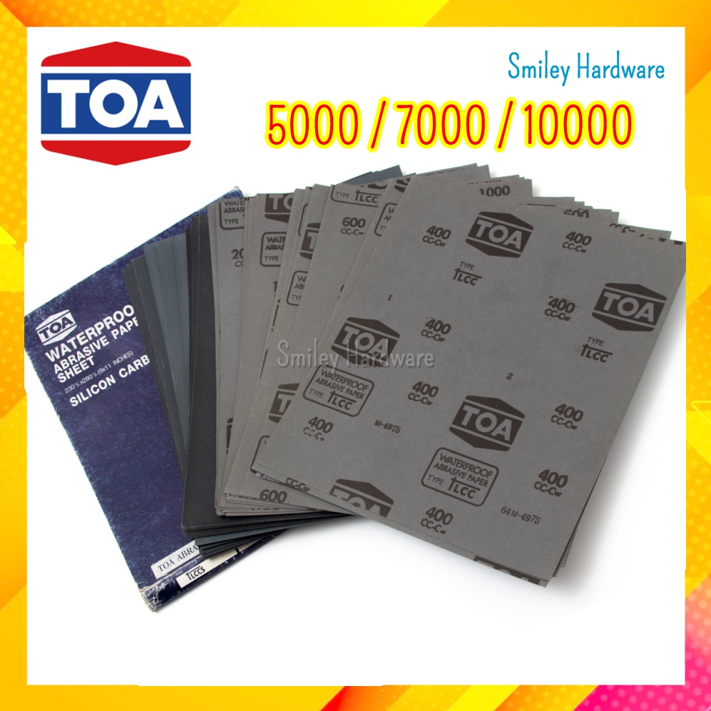 TOA Grit #10000 #7000 #5000 Wide Range Sand Paper Kertas Pasir Made in ...
