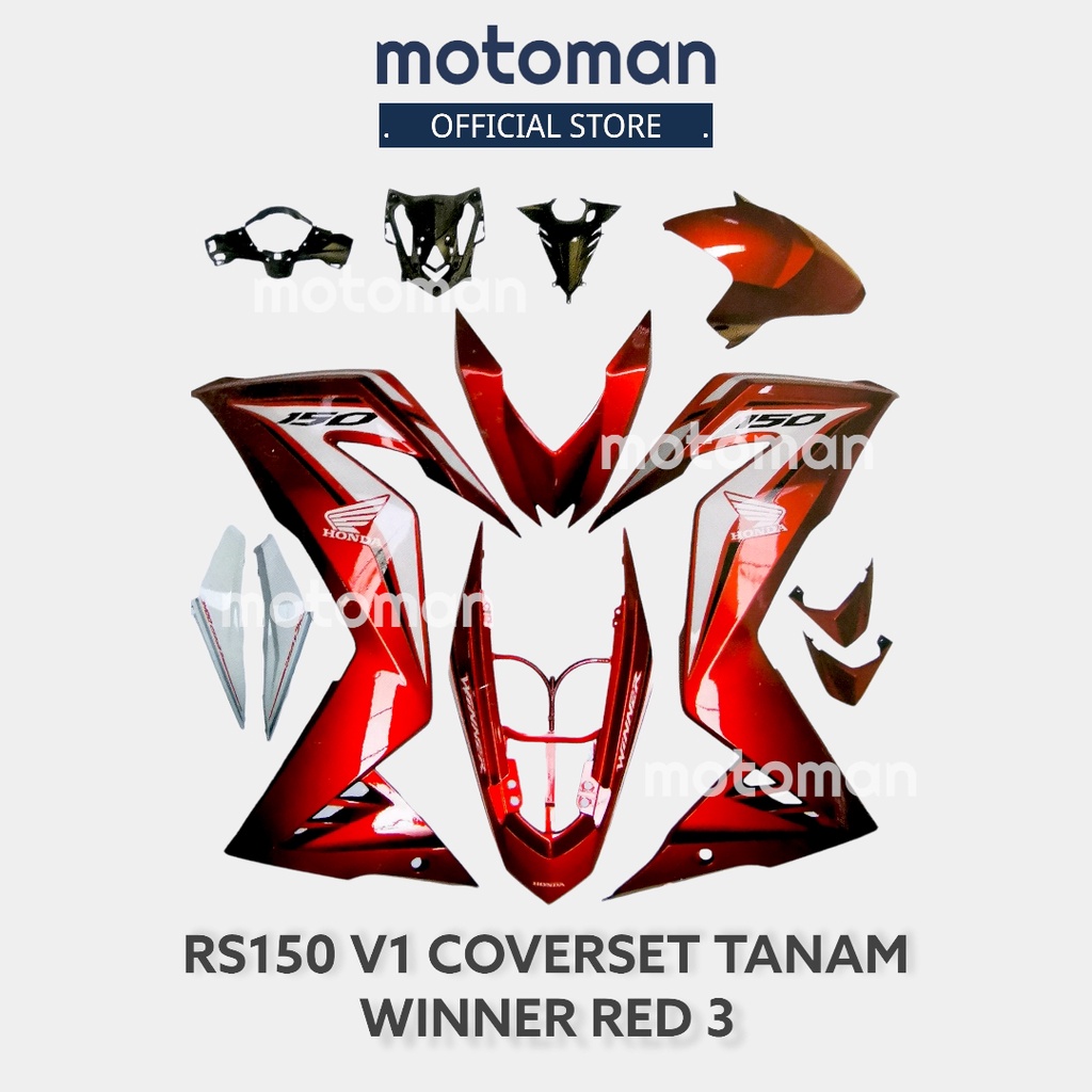 Honda RS150 V1 Complete Cover Set RS150V1 Coverset Tanam Kaver RS150 Winner Red 3 DRMK Merah ...