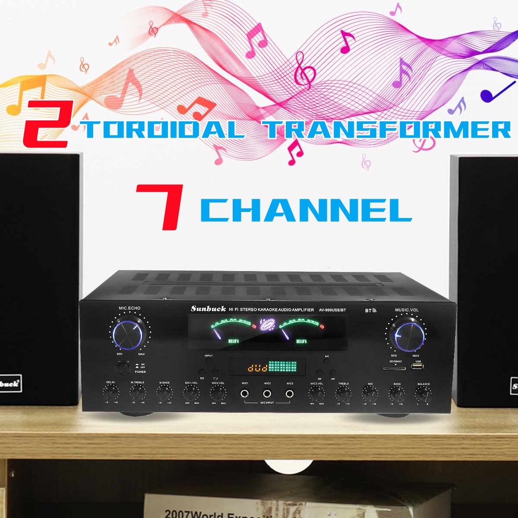 Sunbuck 7 Channel Audio Power Amplifier Home 2 Toroidal Transformer ...