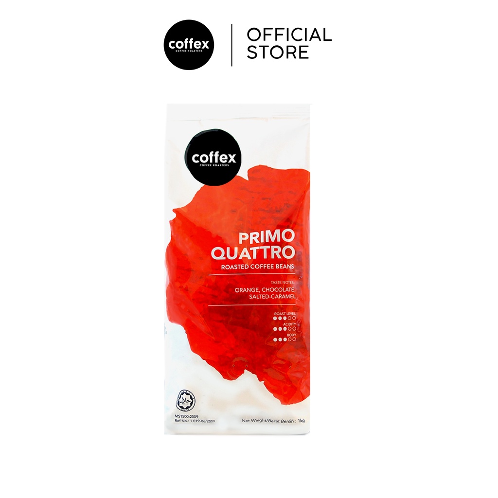 Coffex Primo Quattro Blend 100% Arabica Whole Coffee Bean (250g-1kg ...