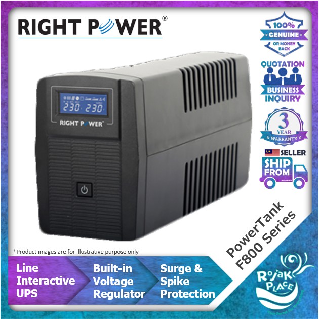 Right Power PowerTank UPS Uninterruptible Power Supply F800 & F800P ...