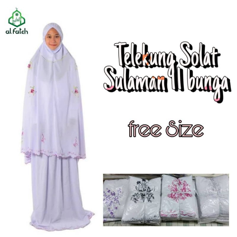 Telekung Solat Putih Sulaman Bunga Pelbagai Warna / TELEKUNG 11 SULAMAN ...