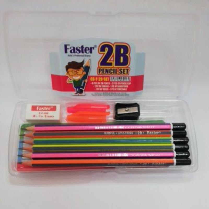FASTER 2B PENCIL SET ( GS-F-2B SET ) | Shopee Malaysia