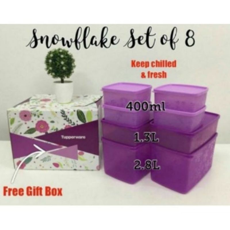 Snowflake Set-of- 8 Tupperware Brands | Shopee Malaysia