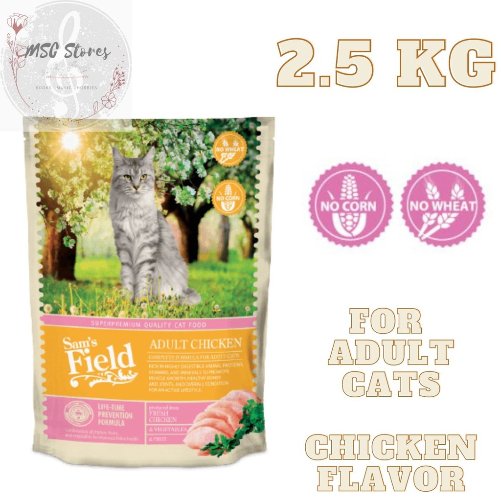 Sam's Field Premium Quality Adult Cat Food 2.5KG ( Chicken ) 【FREE GIFT ...