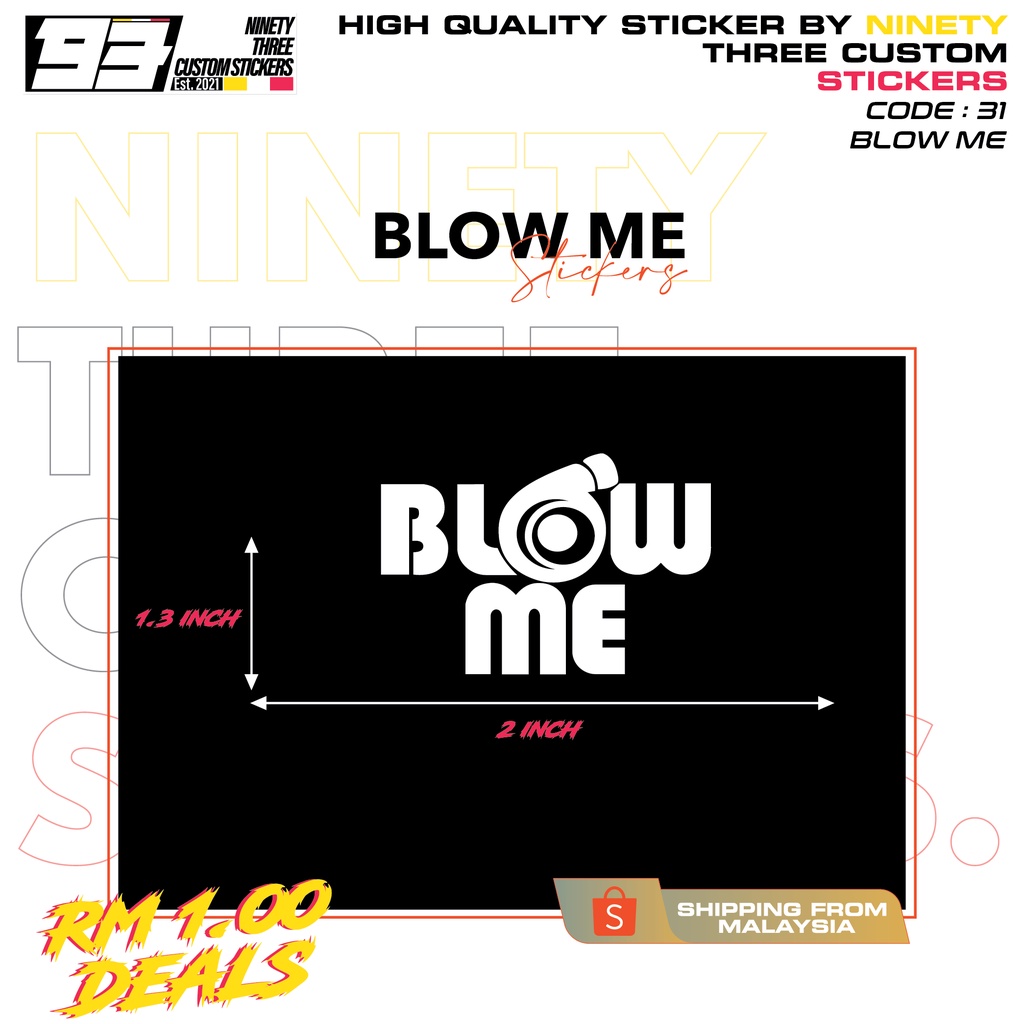 BLOW ME DECALS (RM1 DEALS) | Shopee Malaysia