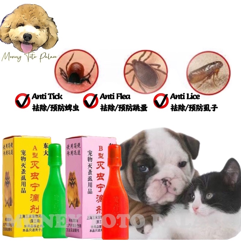 Pet Flea & Tick Spot on Cat Dog Anti Flea Anti Lice Anti Tick Ubat Kutu ...