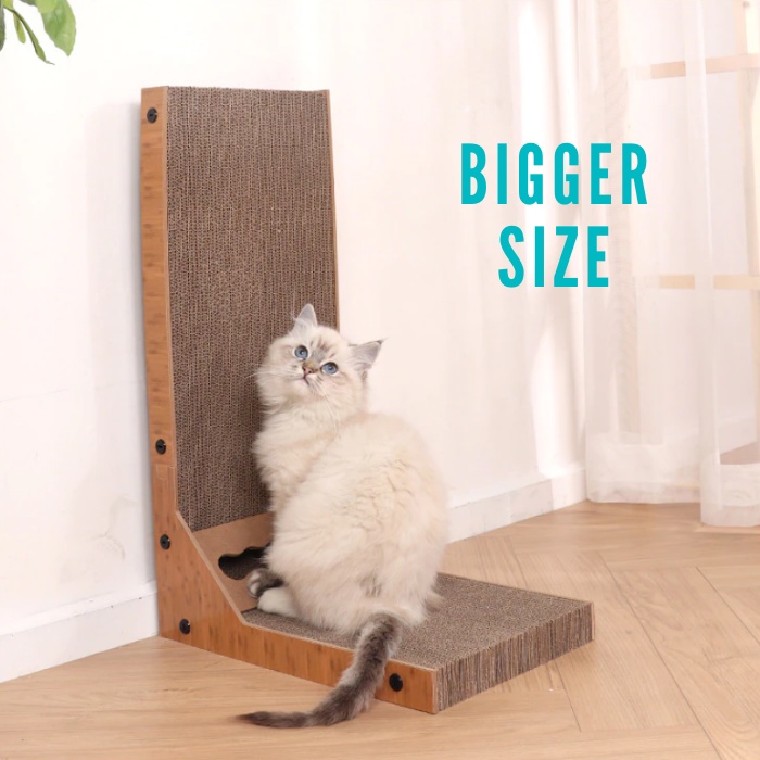 Cat Scratching Board with Ball L Shaped Scratch Scratcher Bed Toy Pad ...