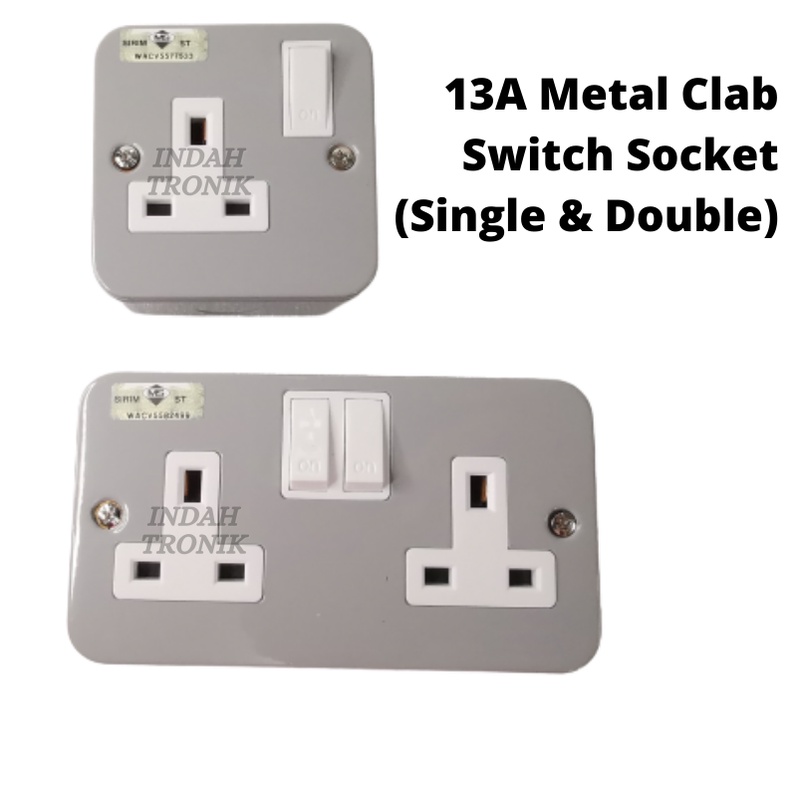 13A Metal Clad Heavy Duty Switch Socket (Single/ Double) | Shopee Malaysia