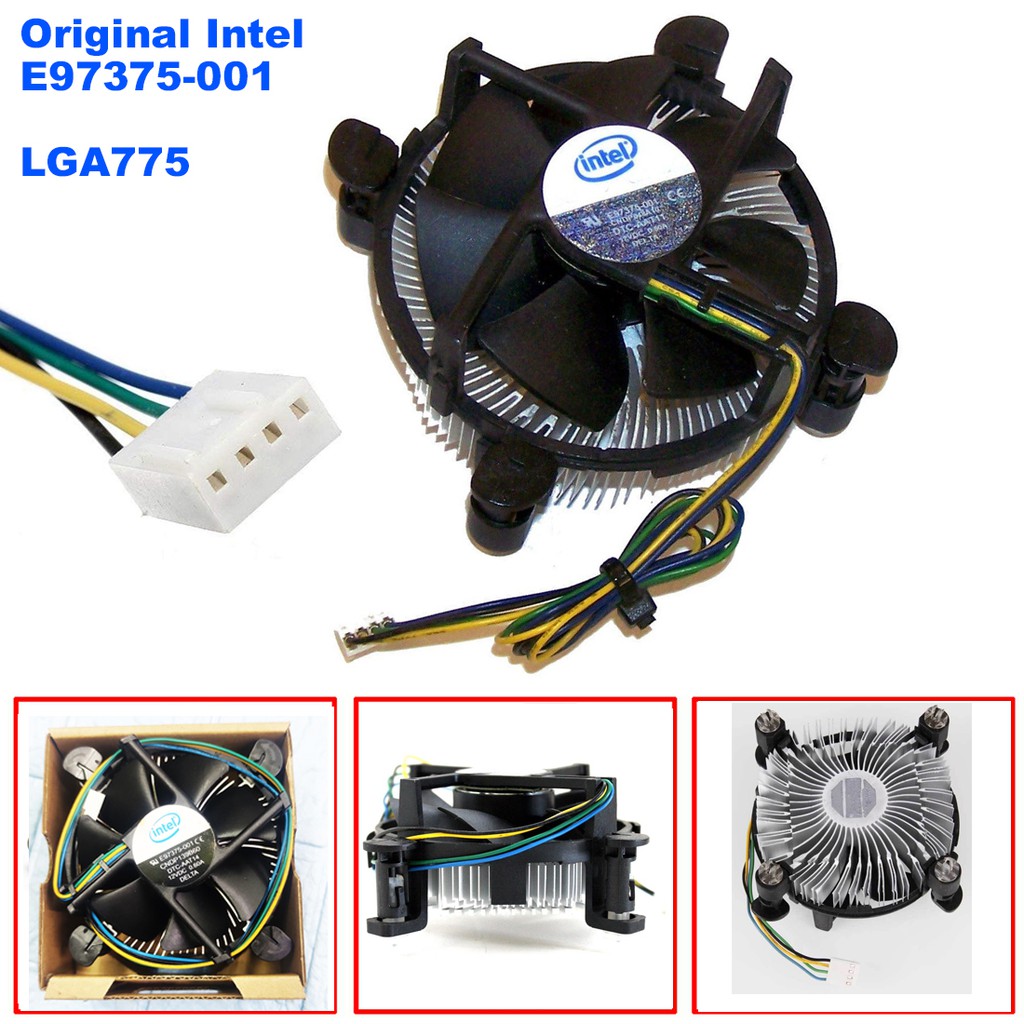 Original Intel E97375-001 LGA775 CPU Cooler Heatsink Fan 4 pin Connector 12v 0.60A by DELTA LGA ...