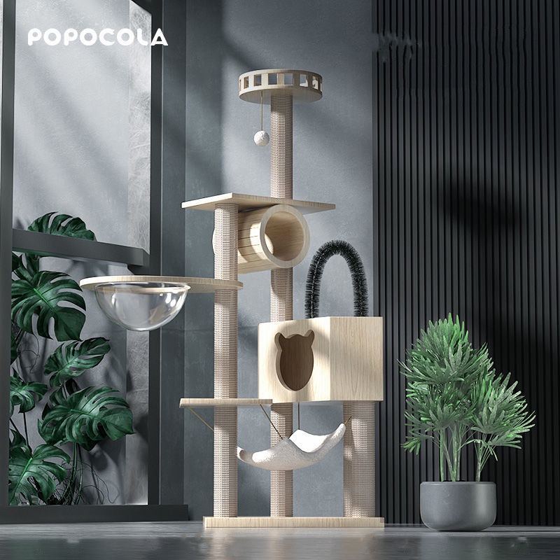 Cat frame cat climbing frame solid wood large summer cat space capsule ...