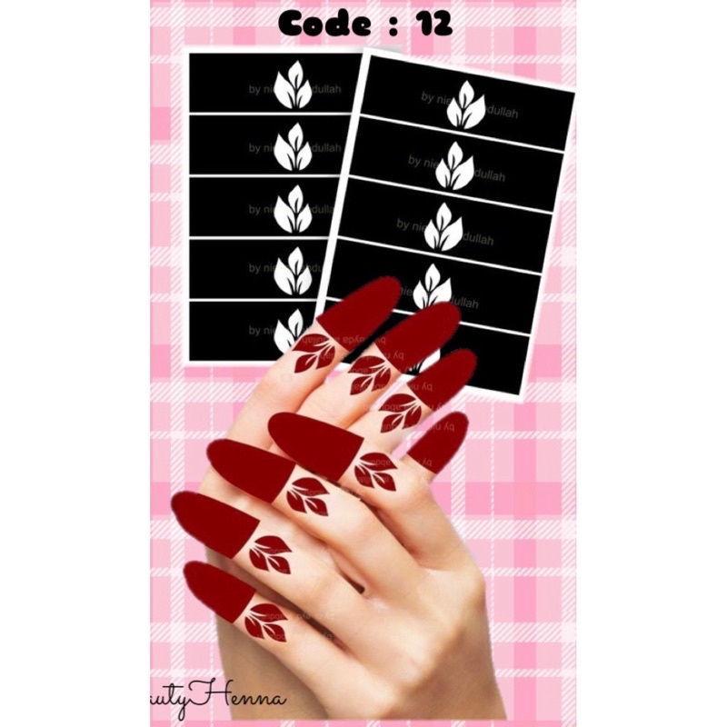 STICKER INAI JARI / sticker inai celup 🔥 senang & cepat 🔥 | Shopee Malaysia