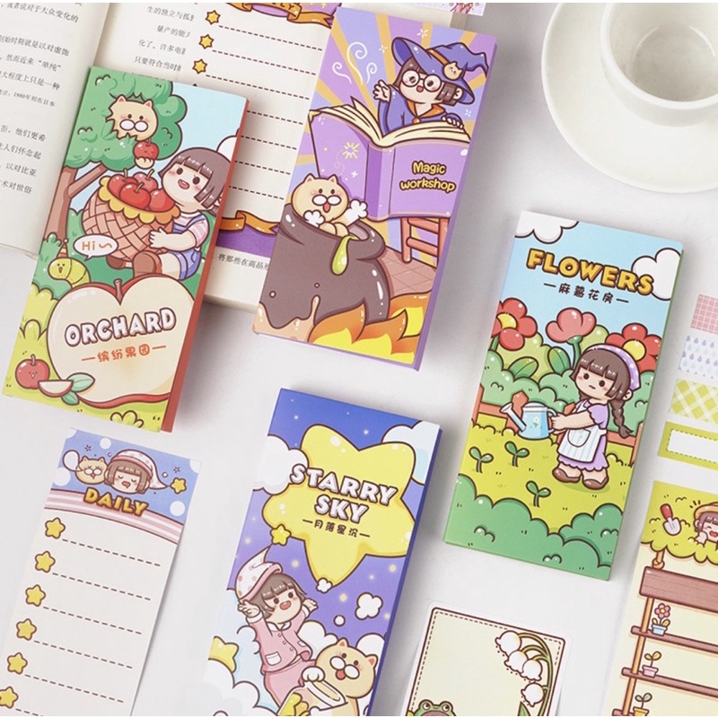 「M113」[Min Order RM10] Small Mochi Cute Girl Sticky Note Diary ...