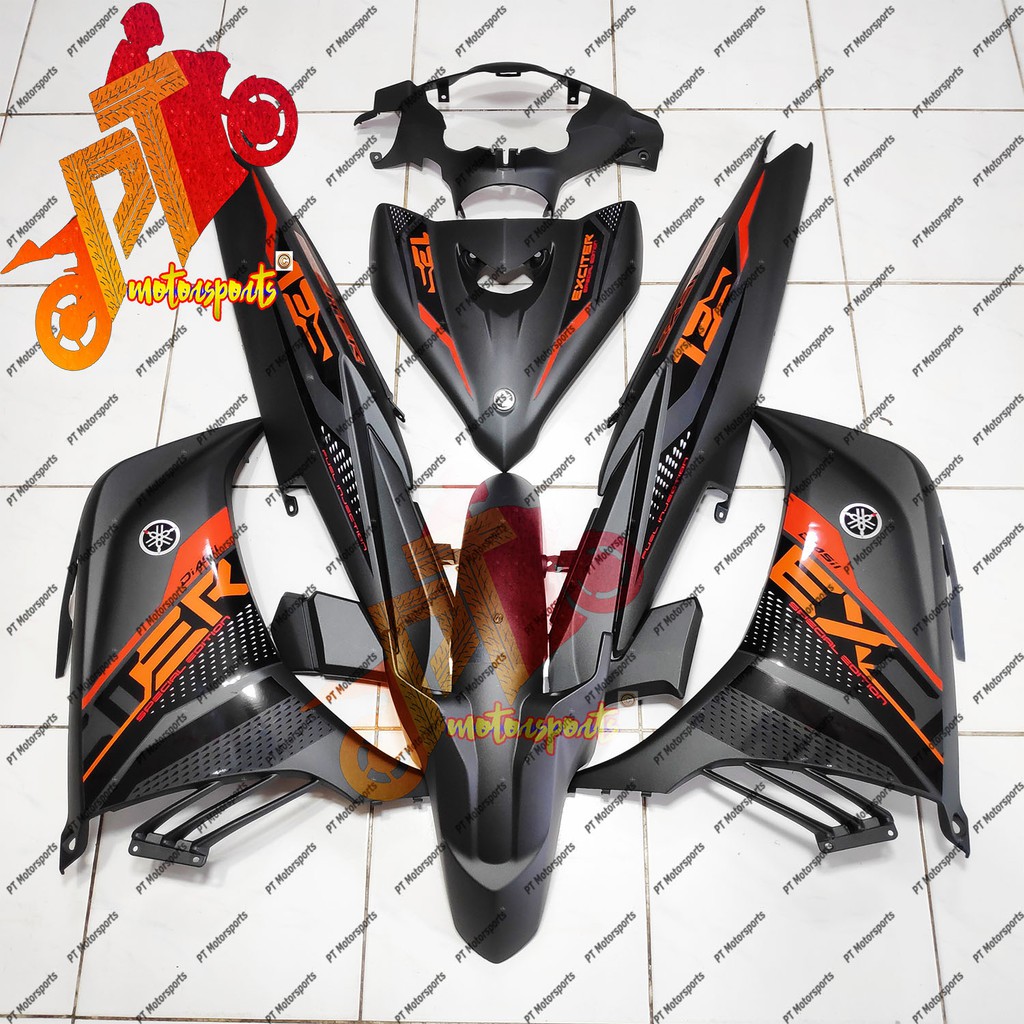 Yamaha LC 135 Cover Set Matt Black /Metallic Black Exciter Kings 2021 ...