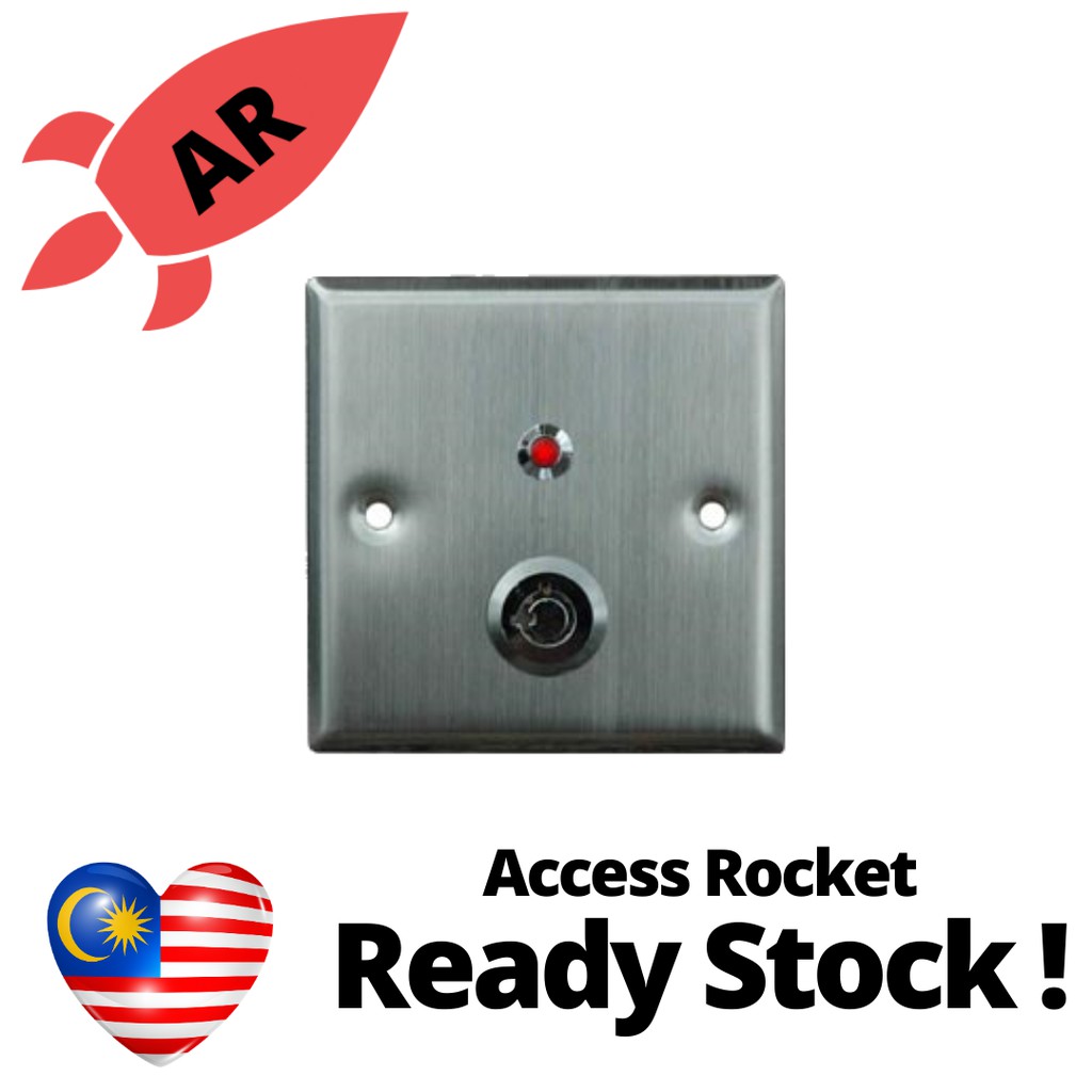 3 x 3 Stainless Steel Overriding key Switch with LED for Door Access ...