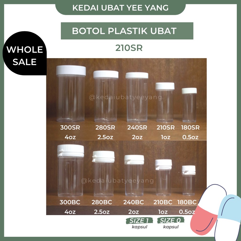 [Wholesale] (210SR | 1oz) Botol Kapsul Ubat | botol ubat kosong ...