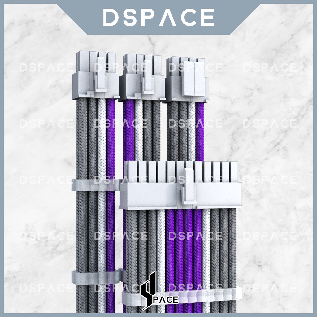 DSPACE MESH-X PSU Violet Premium Sleeve Braided Extension Custom Cable ...