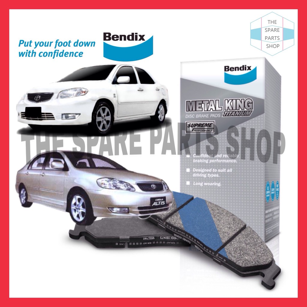 TOYOTA VIOS NCP42 ALTIS ZZE121 REAR BENDIX METAL KING TITANIUM BRAKE ...