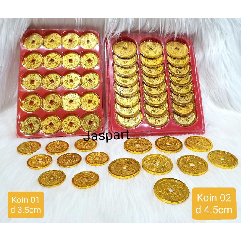 Gold COIN DECORATION Chinese New Year DECORATION 3.5CM 4.5CM GOLD MONEY ...
