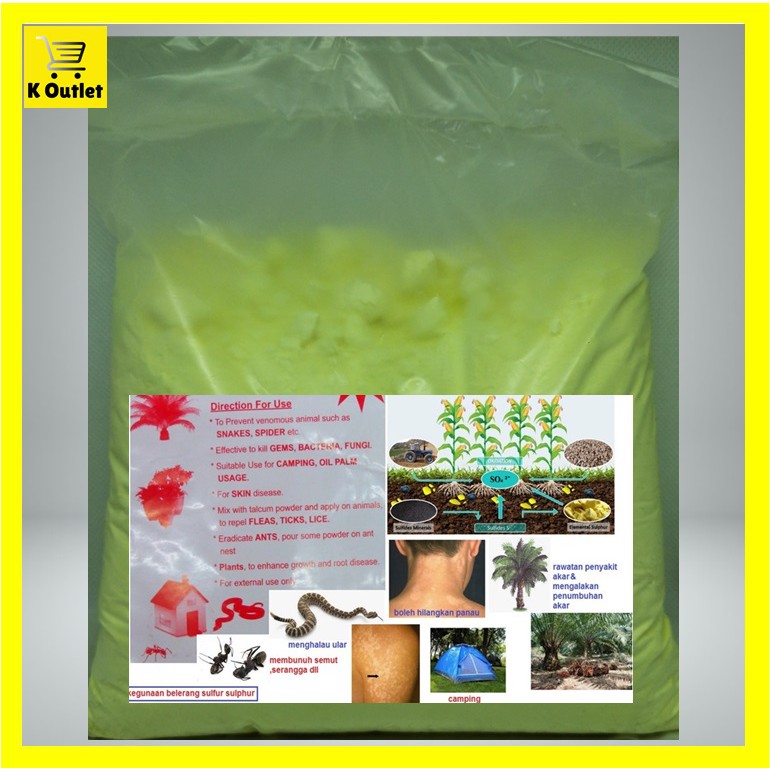 【1KG】Sulfur Powder Belerang Sulphur Snake Repellent 硫磺 / Halau Ular ...