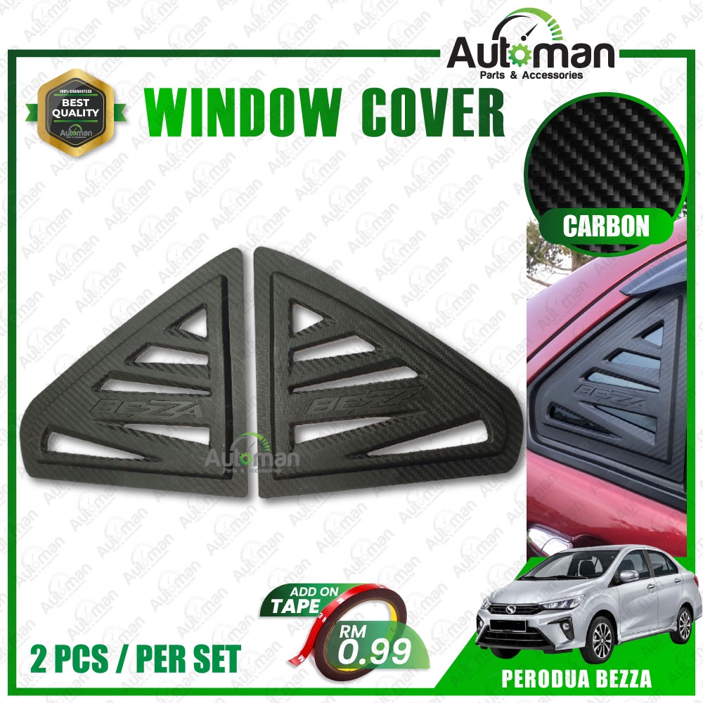 Perodua Bezza 2016 - 2024 Rear Side Window Mirror Cover Protector ...