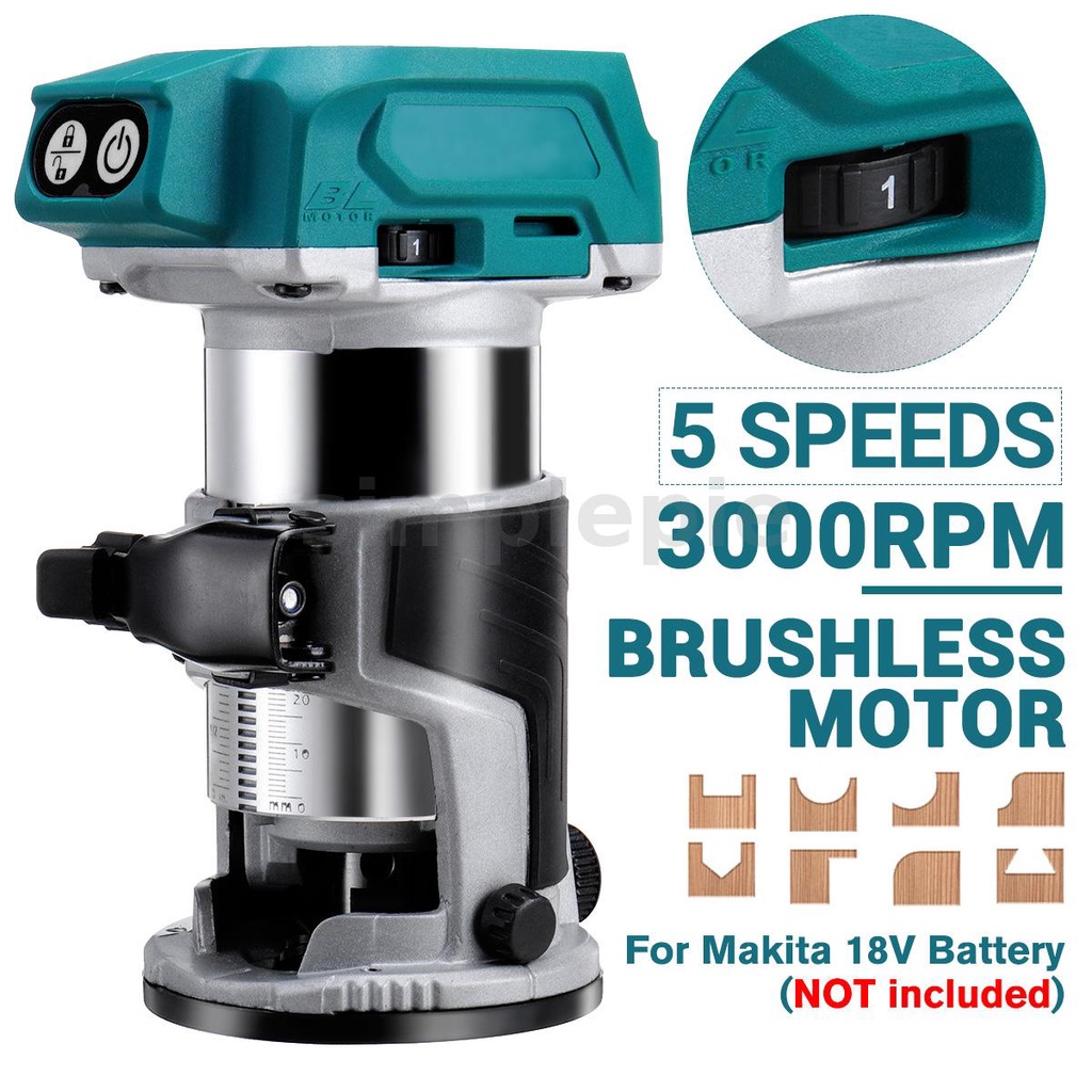 3000rpm Brushless Rechargeable Wood Trimmer 5 Speeds For Makita 18V ...