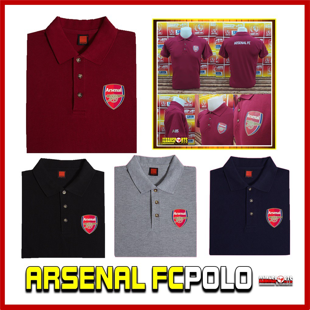 ARSENAL FC POLO TSHIRT | COLLAR TSHIRT | HONEYCOMB POLO | SMART CASUAL ...