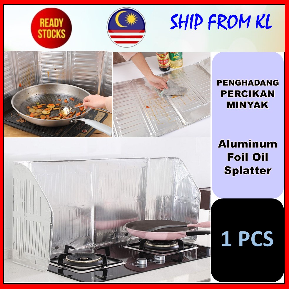 🔥ReadyStock🇲🇾🔥3 Sides Oil Splash Guard Aluminum Foil Stove Shield Oil ...
