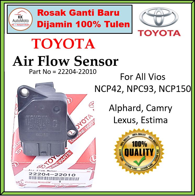 1 Biji - Toyota Vios NCP42 / NCP93 / NCP150 Air Flow Sensor ( 22204 ...