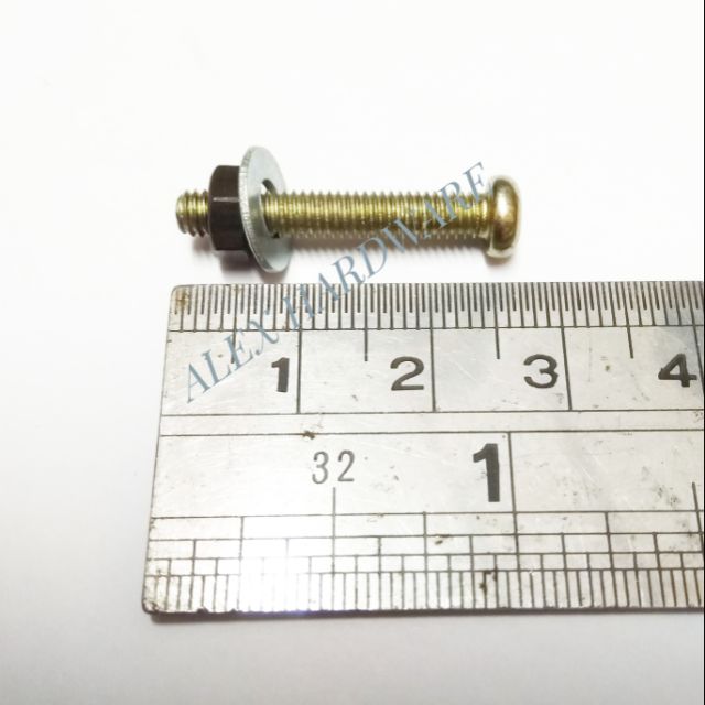 (M4 x 25mm) (10pcs) Fine thread bolt, nut & washer; skru bolt Gigi ...