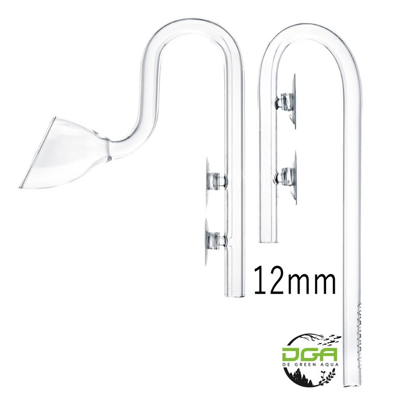 Aquarium Glass Lily Pipe Inflow / Long Outflow 12mm （草缸玻璃百合出入水口12mm ...