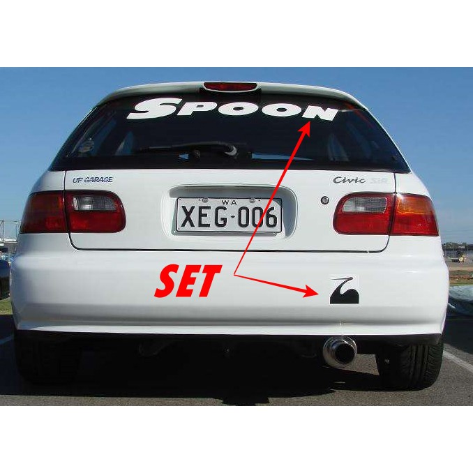 SPOON REAR WINDSCREEN AND BUMPER STICKER HONDA CIVIC EK EG EF EJ JAZZ ...