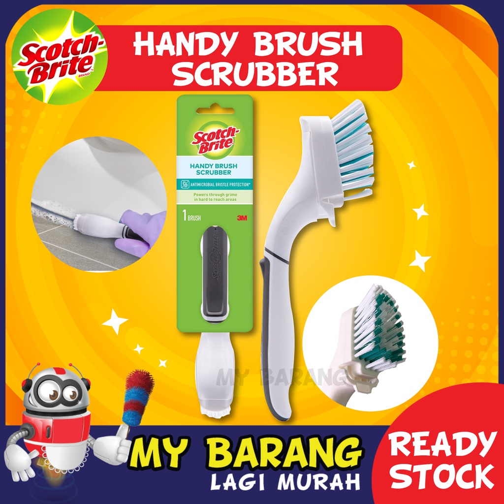 3M Handy Scrubber with Brush Head 3M™ Scotch-Brite® Handy Scrubber 552, 511-P, White, 1 Piece ...