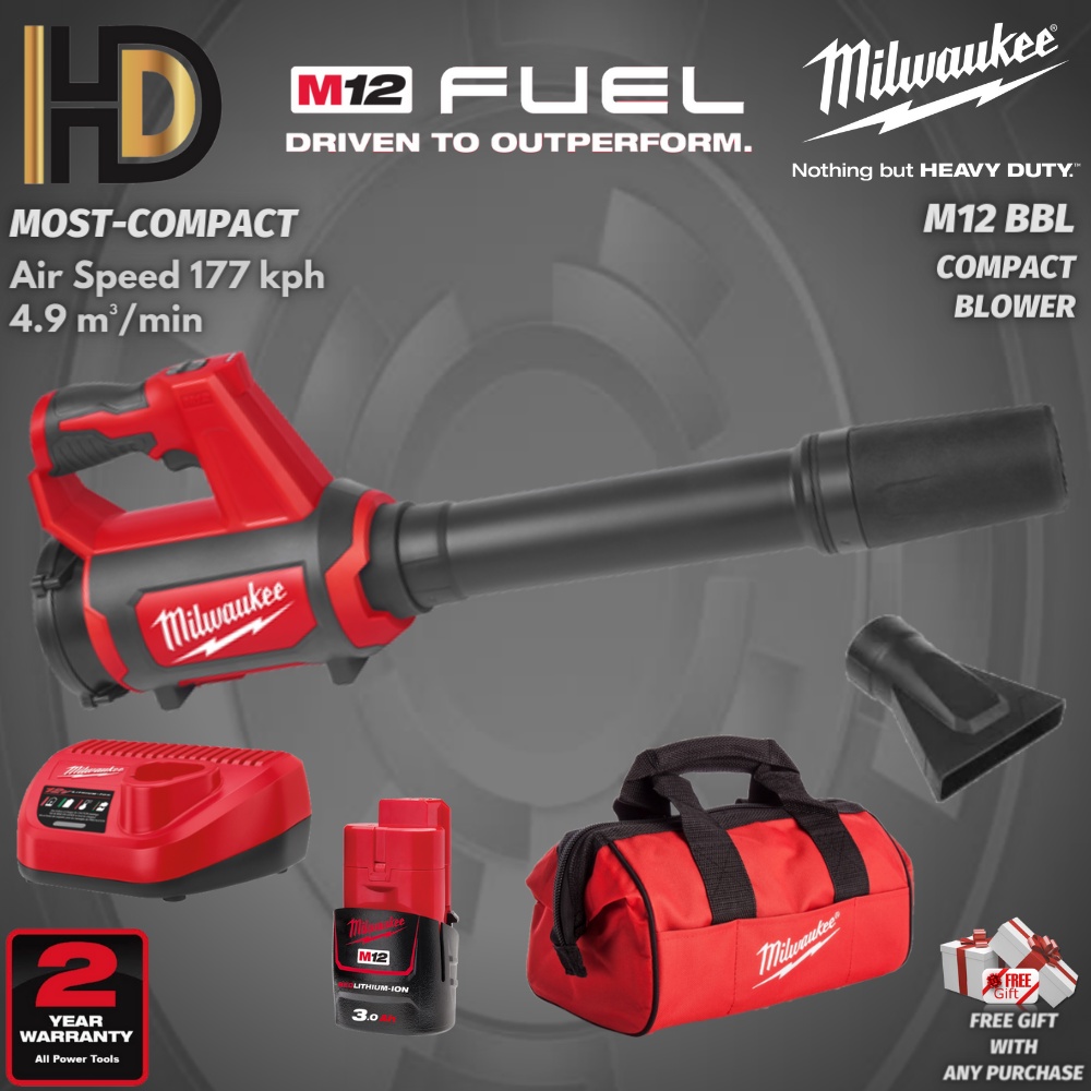 Milwaukee M12 BBL Compact Blower / High Performance Blower / 2 Year ...