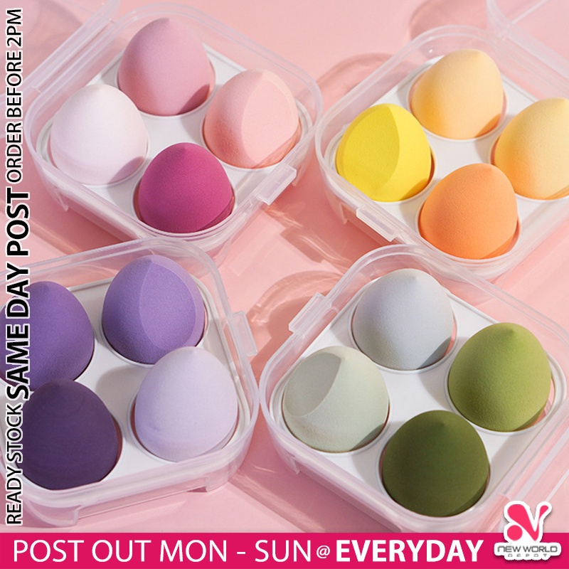 𝗪𝗘𝗧 & 𝗗𝗥𝗬 𝗨𝗦𝗘 》4 In 1 Beauty Egg Makeup Foundation Sponge Cosmetic ...