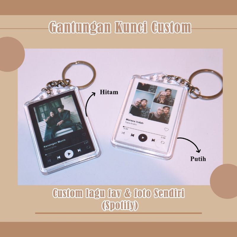 GANTUNGAN Anniversary) Custom spotify acrylic key chains/spotify key ...