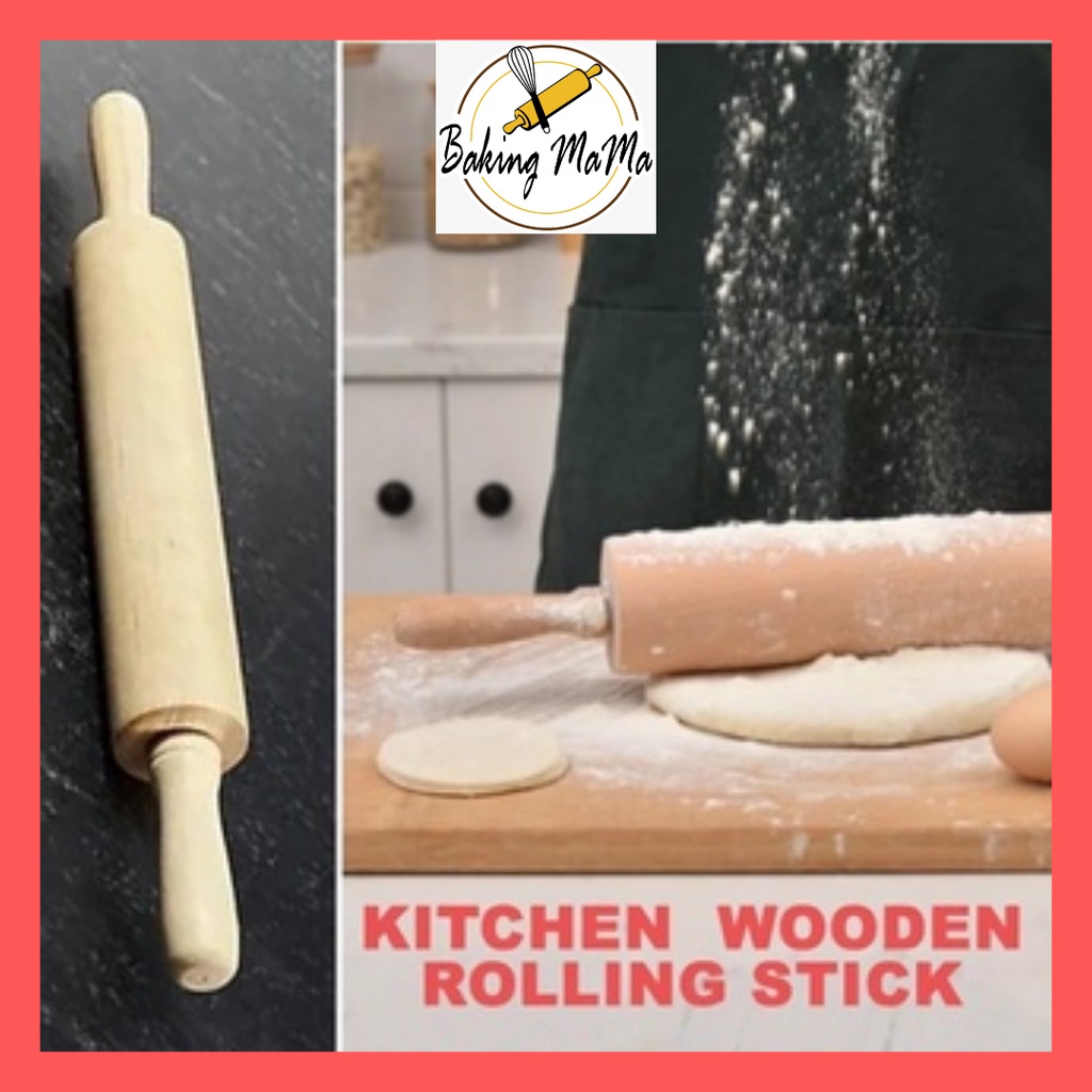 Wood rolling pin for baking tool noodle pastry pizza . kayu penggelek ...
