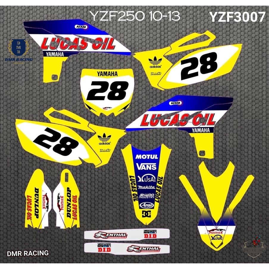 YAMAHA YZF250 YZ250F Year 2010-20013 3M Body Sticker Decal Custom ...