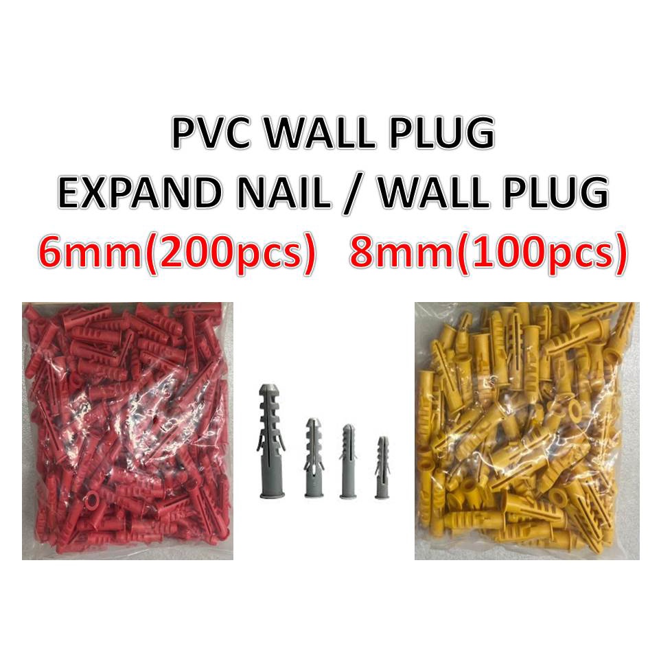 Expand Nail / Pvc Wall Plug / Palam Dinding Simen Plastic Wall Plug ...